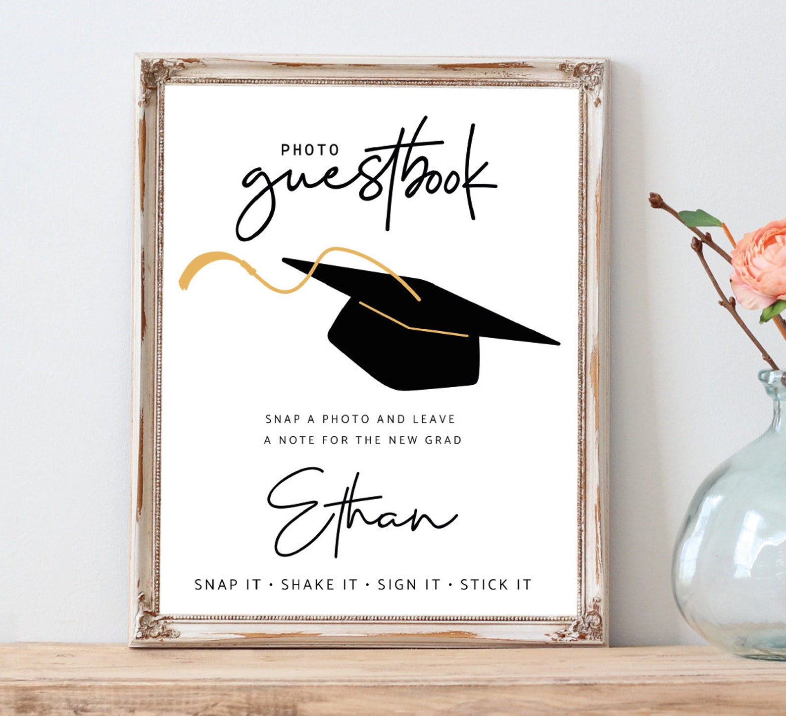 Grad Party Guest Book - Graduation Polaroid Guest Book - Photo Guest ...