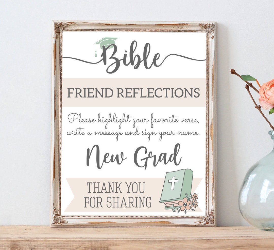 Grad Bible Guest Book Sign - 8"x10" PRINTABLE - Etsy