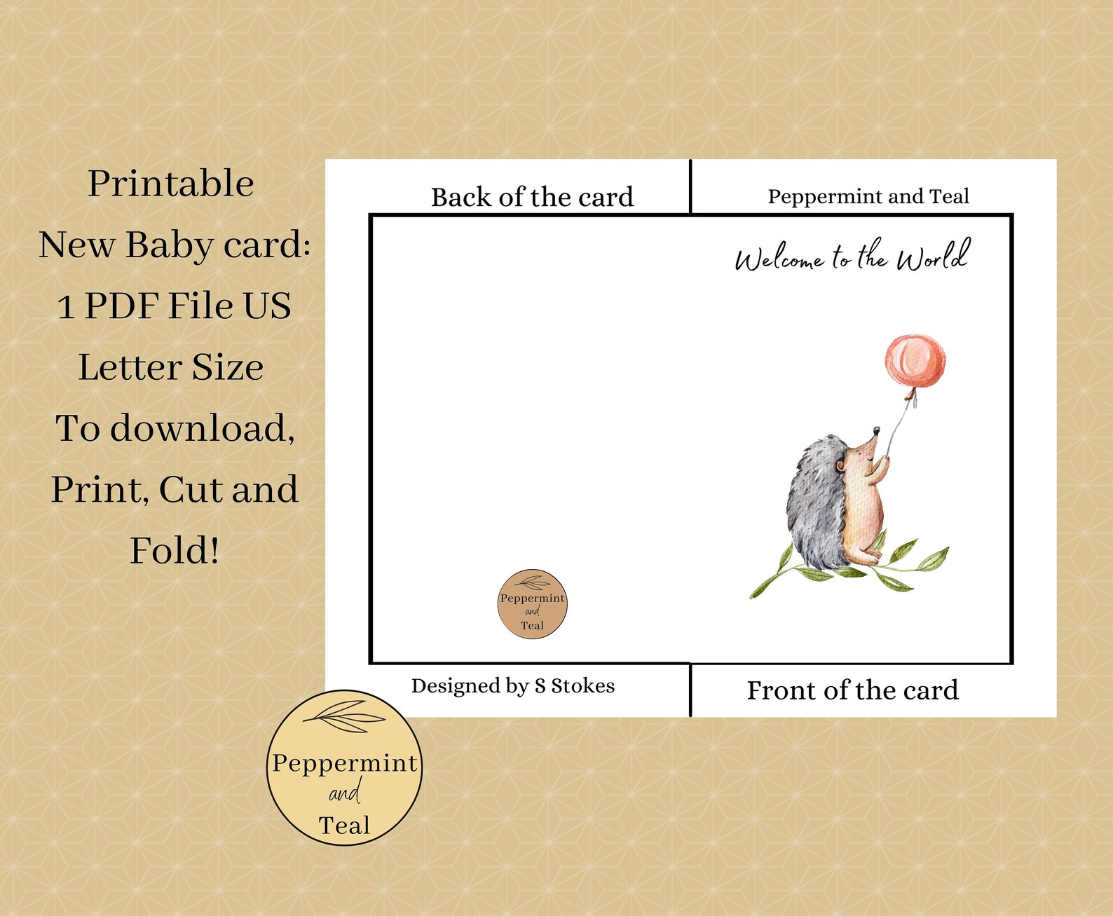 Printable New Baby Greeting Card With 'welcome to the | Etsy