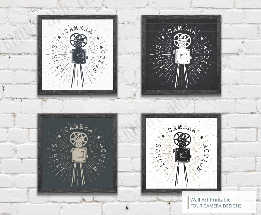 Vintage Camera Posters, Vintage Movie Theater Style, Film Lover, Living ...