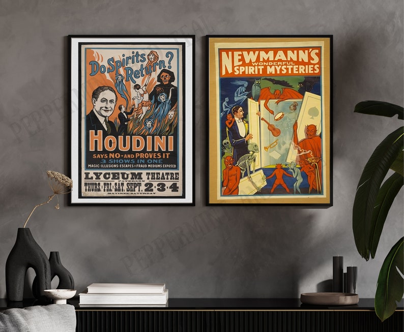 Vintage Horror Advert Posters, Art Set of Two Prints, JPEG Digital ...