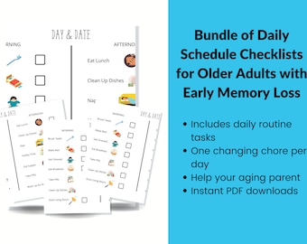 Daily Schedule Checklist for Early Memory Loss Bundle of - Etsy
