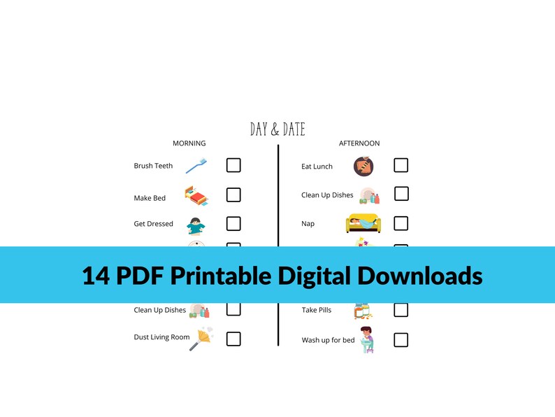 Daily Schedule Checklist for Early Memory Loss - Bundle of Downloads ...