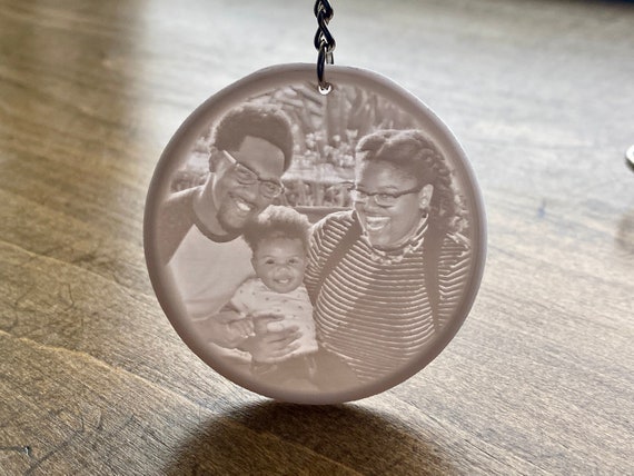 Lithophane Keychain W/custom Personalized Photo Circle Shape | Etsy