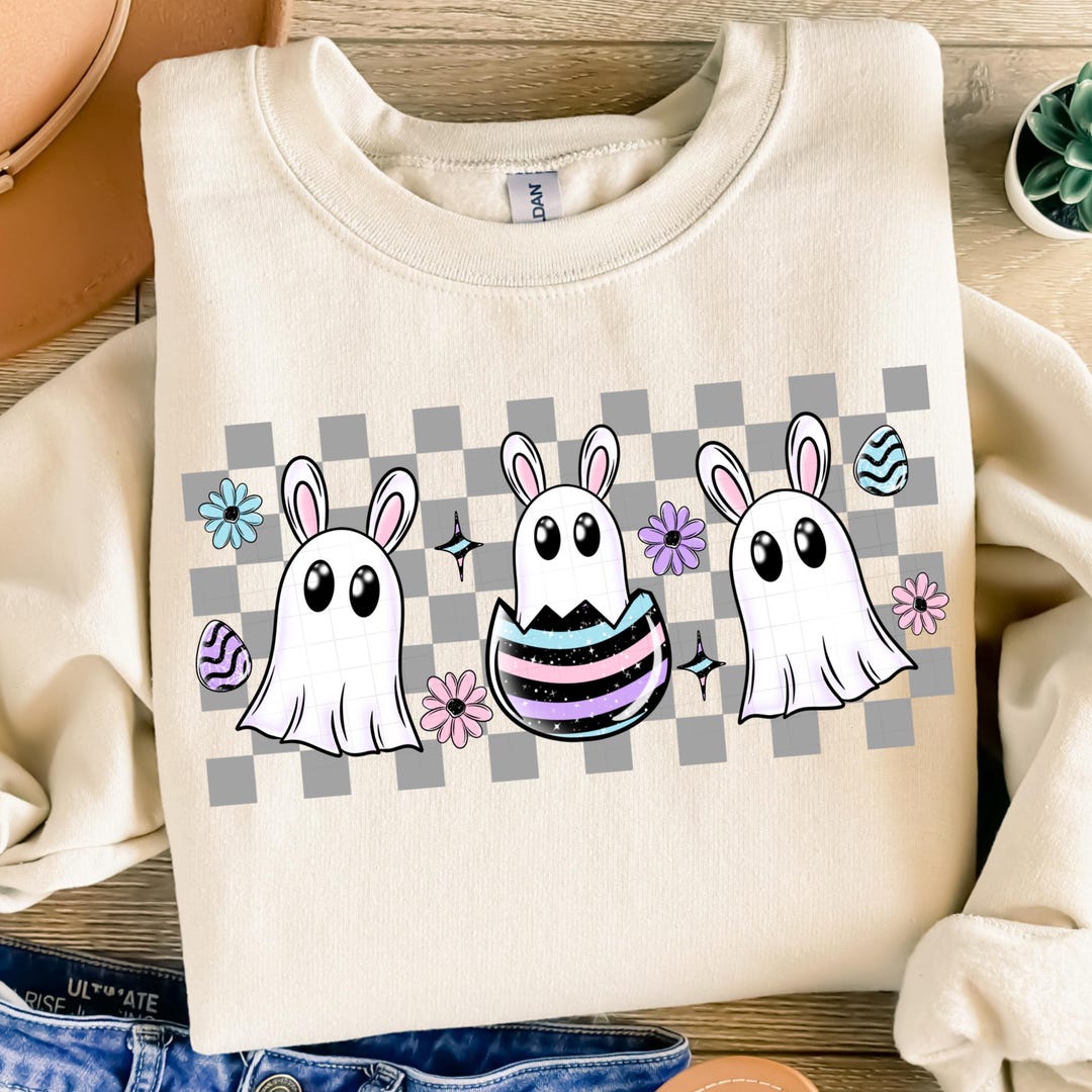 Spooky Easter Png Kids Easter Png Ghost Bunny Png Easter Sublimation ...