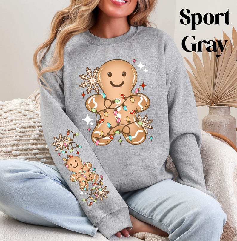 Gingerbread Shirt Christmas Sweatshirt With Matching Sleeves ...