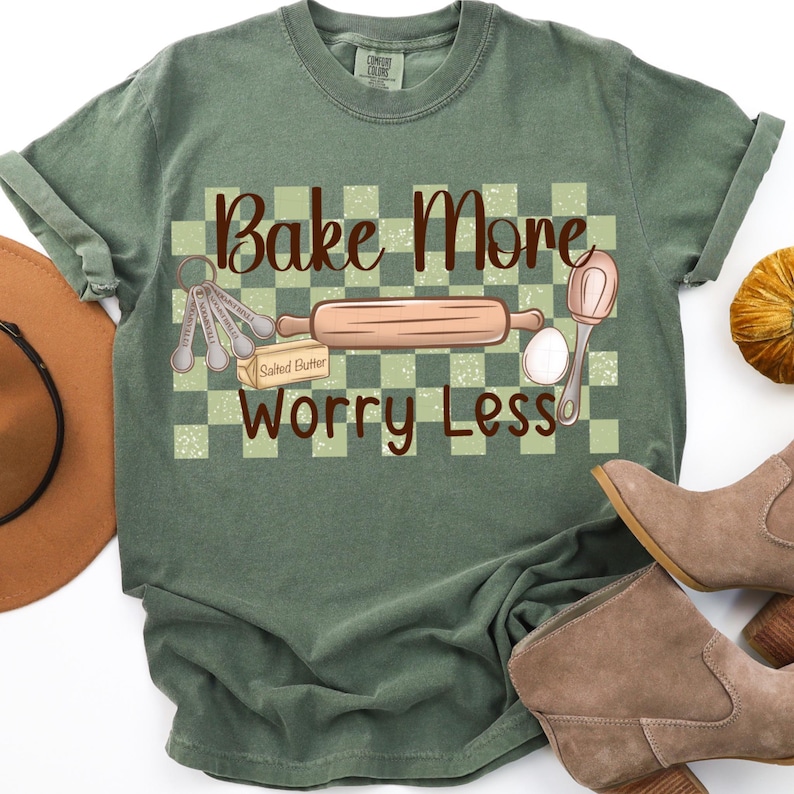 Bake More Worry Less Png Cottage Core Baking Sublimation Bakery Png ...