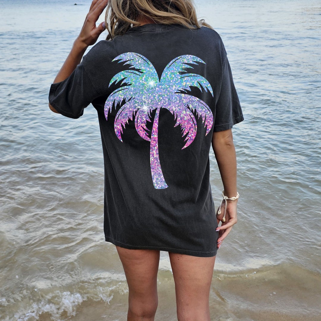 Glitter Palm Tree Png, Sequin Palm Tree Png, Beach Shirt Designs ...