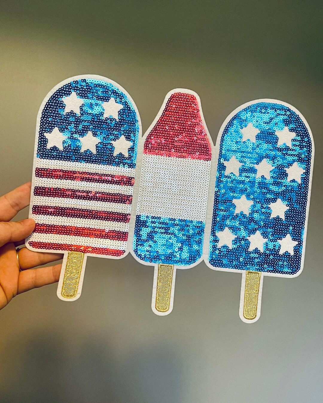 Sequin Popsicle Patch Summer Shirt Patches Sequin Patch for T-shirt Popsicle Patch Americana ...