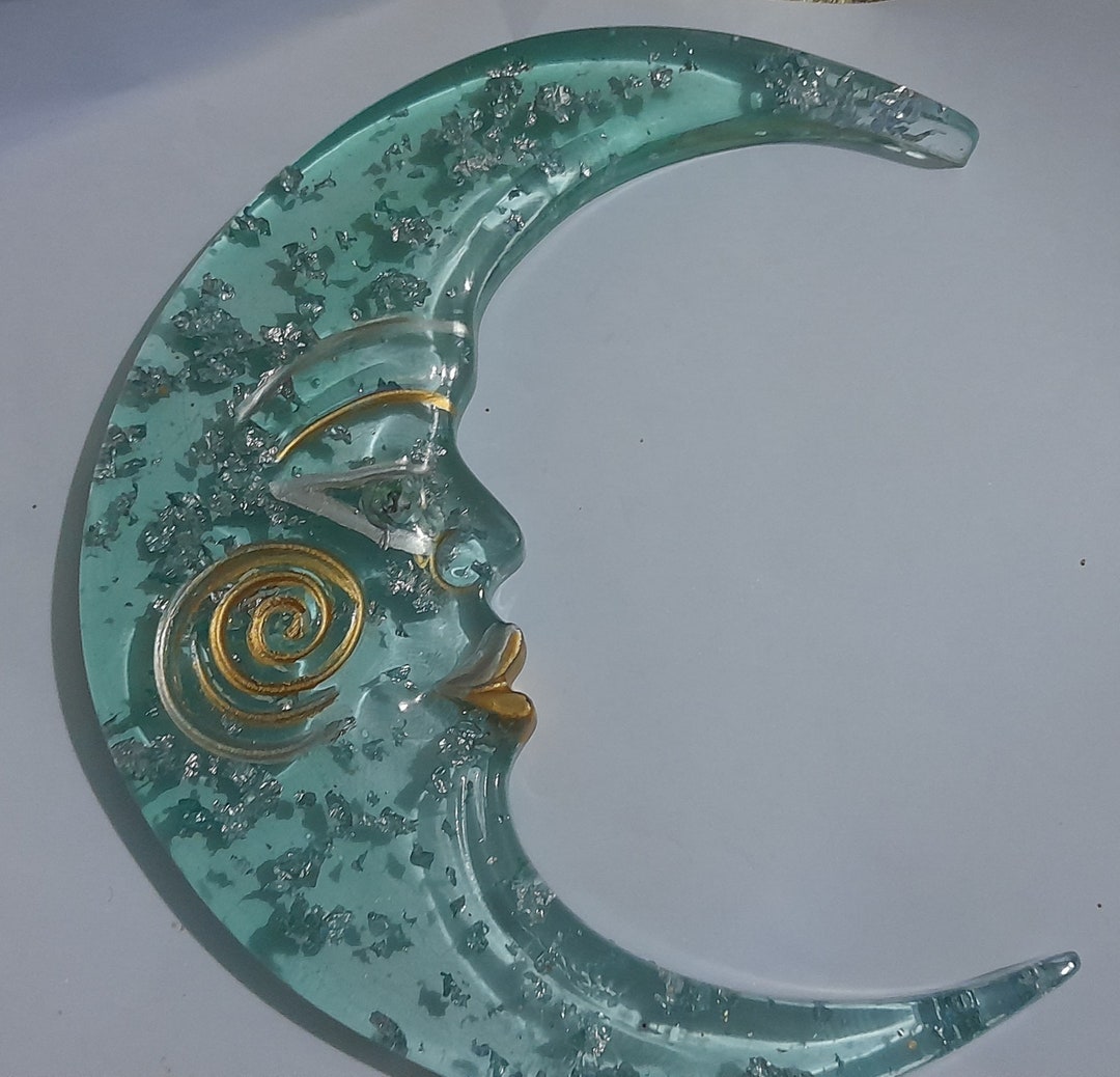 Artisan-crafted Resin Half Moon Wall Decor With Hand-painted Details - Etsy