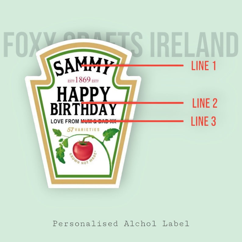 Personalized Ketchup Bottle Label, Custom Sauce Sticker, Funny Gift for ...