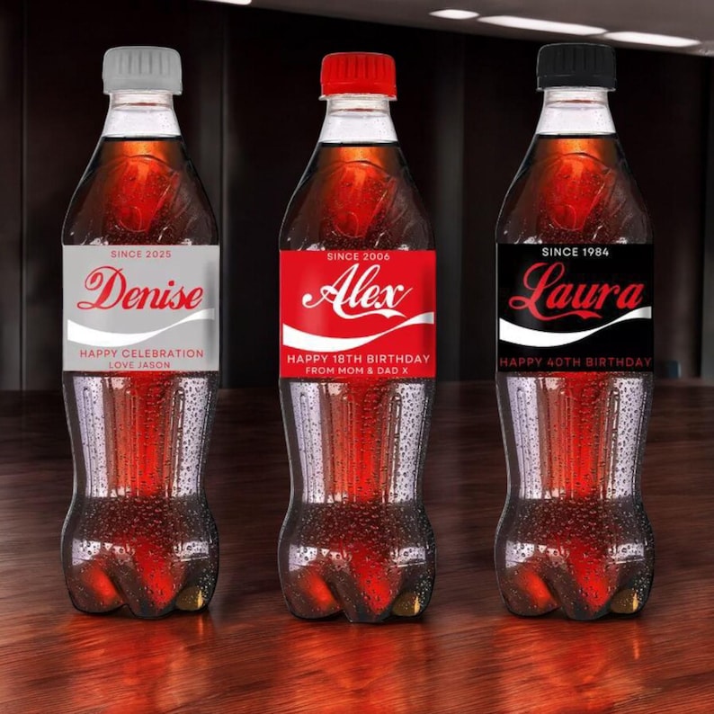 Personalized 2x Cola Bottle Label, Custom Soda Label, Unique Drink ...