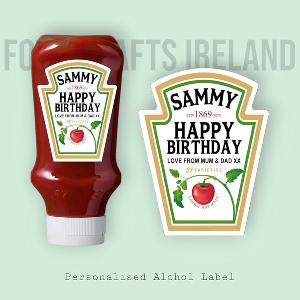 Personalized Ketchup Bottle Label - Etsy