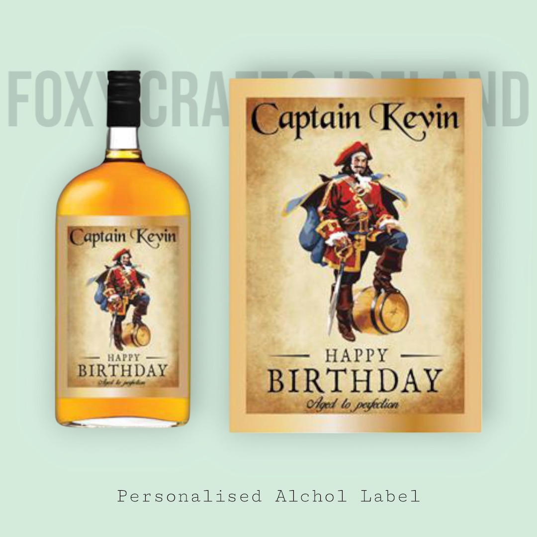 Personalised Spiced Rum Label, Custom Rum Bottle Label, Father's Day ...