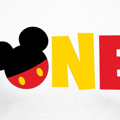 My 1st Birthday SVG DXF Cut Designmickey Number 1 Silhouette | Etsy