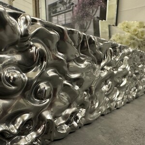 Metallic Silver Chrome Mirror Molton Effect Bevelled Wall Mirror ...