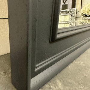 Dark Grey Solid Wood Mirror Contemporary Design - Casterbridge - Choose ...