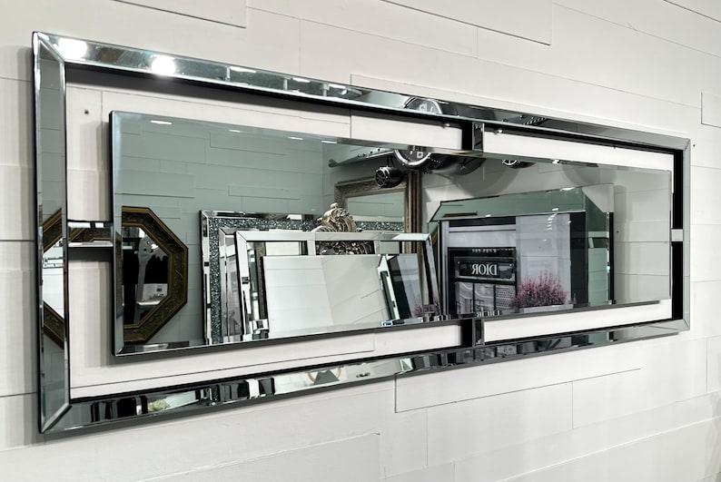 Mirror Glass Contemporary Modern Simple AZTEC Wall Mirror 120cm X 40cm ...