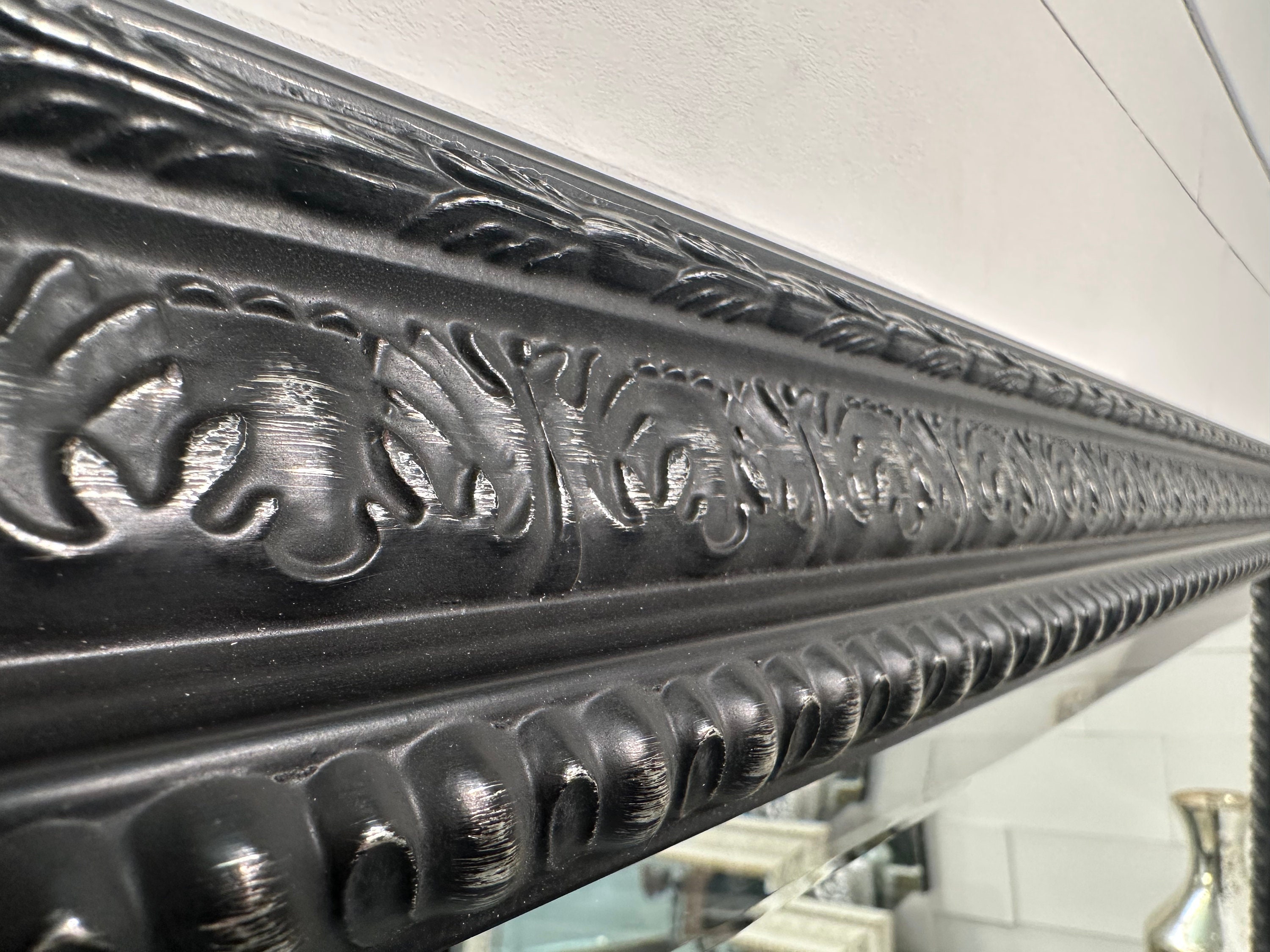 LG Distressed Black Mirror Shabby Chic Ornate Decorative Bevelled Wall ...