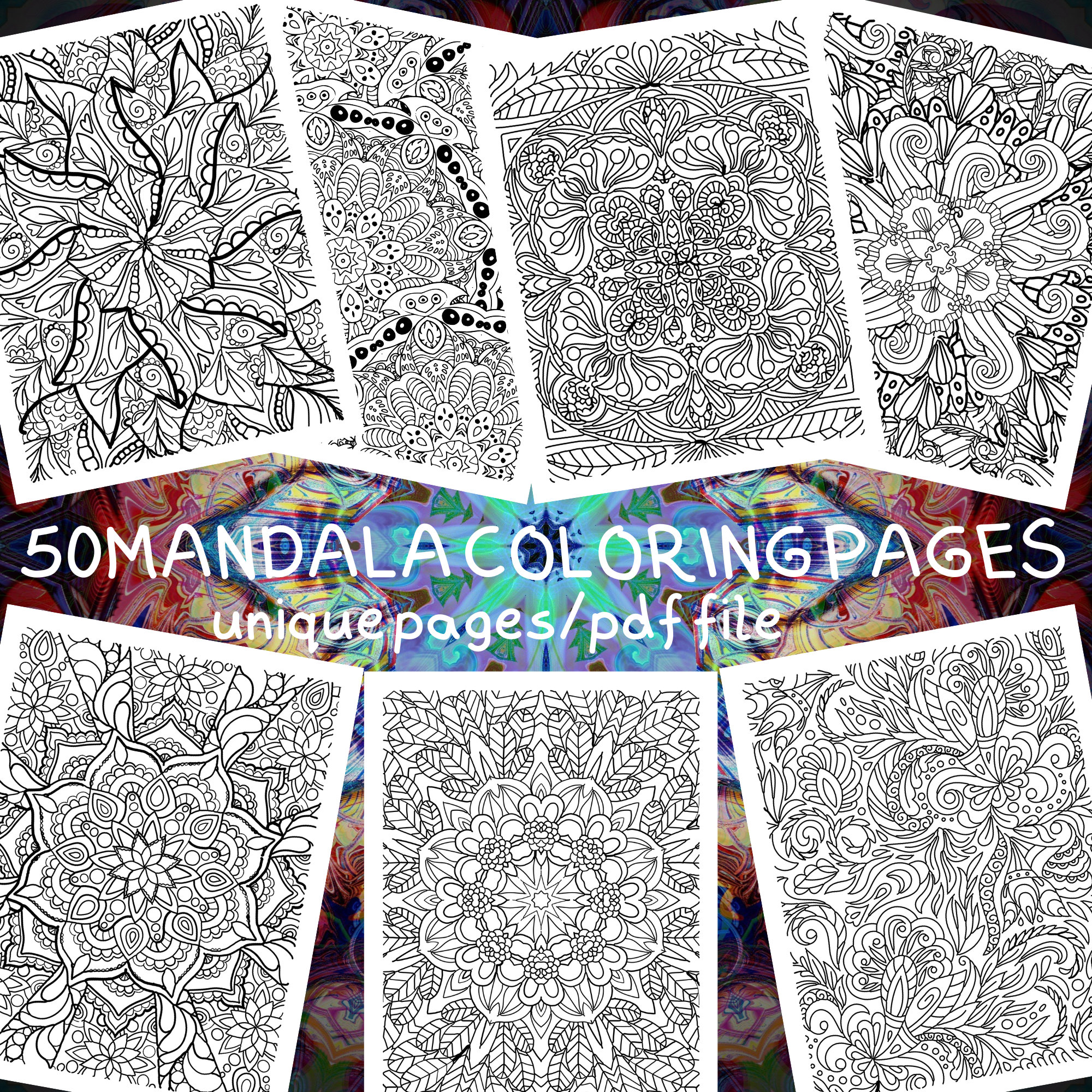 50 Mandala Coloring Pages for Adults |amazing Patterns |fun and ...