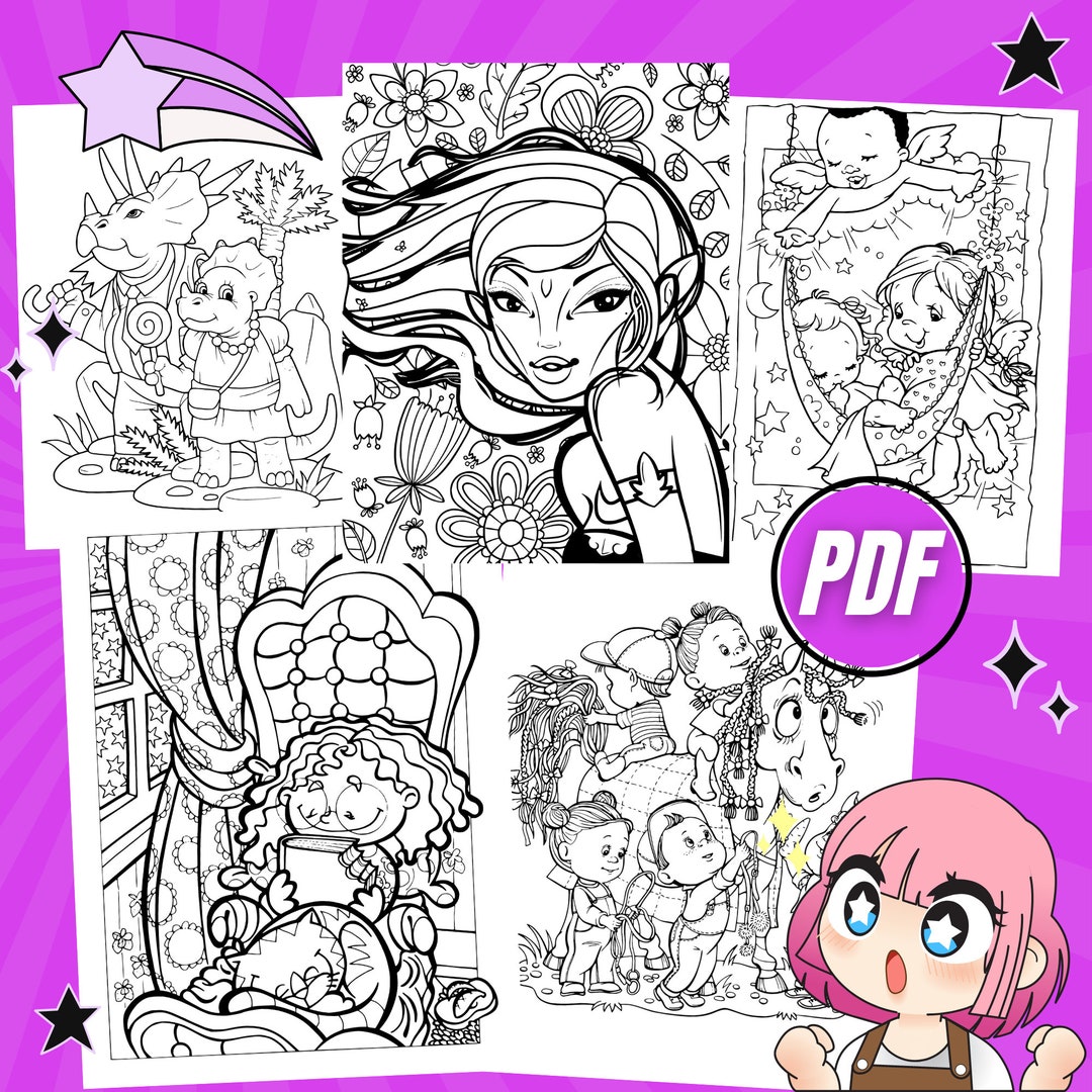 Cartoon Mix Coloring Pages -cartoon Characters -toddler Busy Book ...