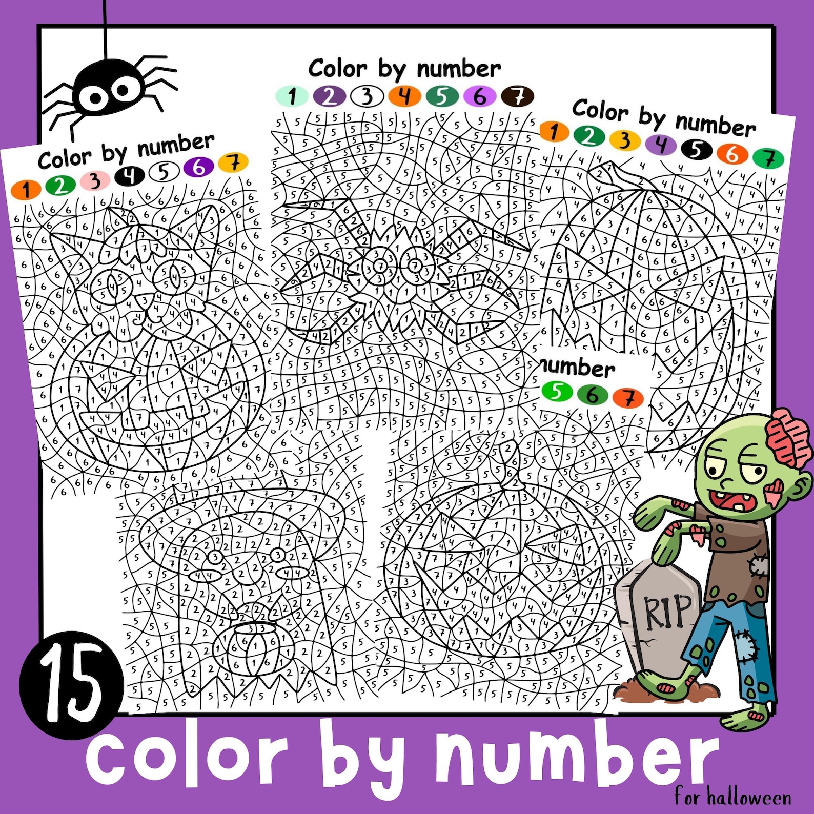 Fun Halloween Coloring Book|digital Download Coloring Pages|halloween ...