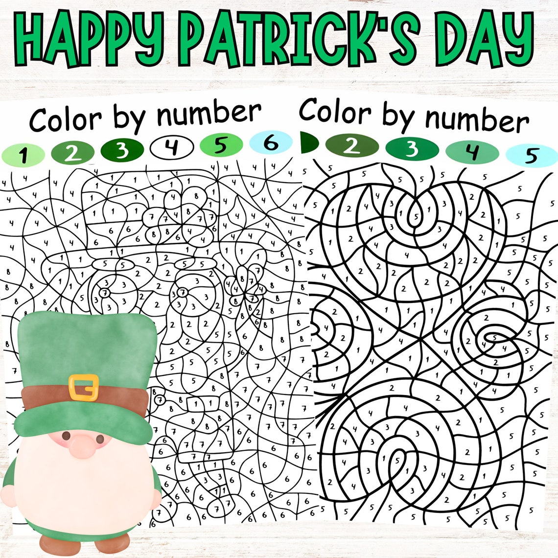 St. Patrick's Day Color by Number Sheets | Color by Number Printable ...