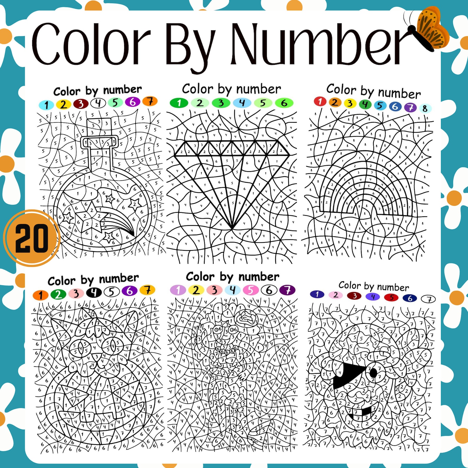 Color by Number|digital Download|coloring Pages Printable, Girls & Boys ...