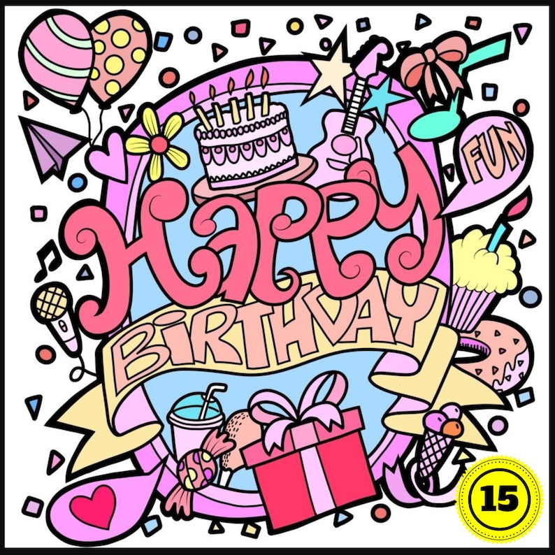 Printable Happy Birthday Coloring Page Happy Birthday Printables ...