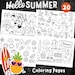 Summer Fun Coloring Page, Summer Bucket List Activities Coloring Sheets ...