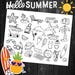 Summer Fun Coloring Page, Summer Bucket List Activities Coloring Sheets ...