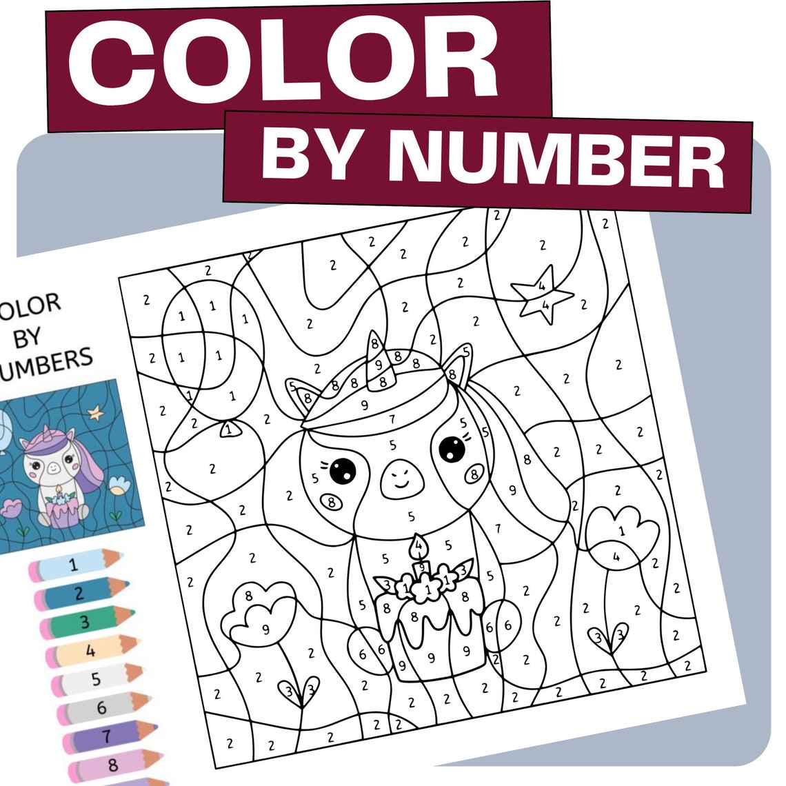 Color by Number|digital Download|coloring Pages Printable, Girls & Boys ...