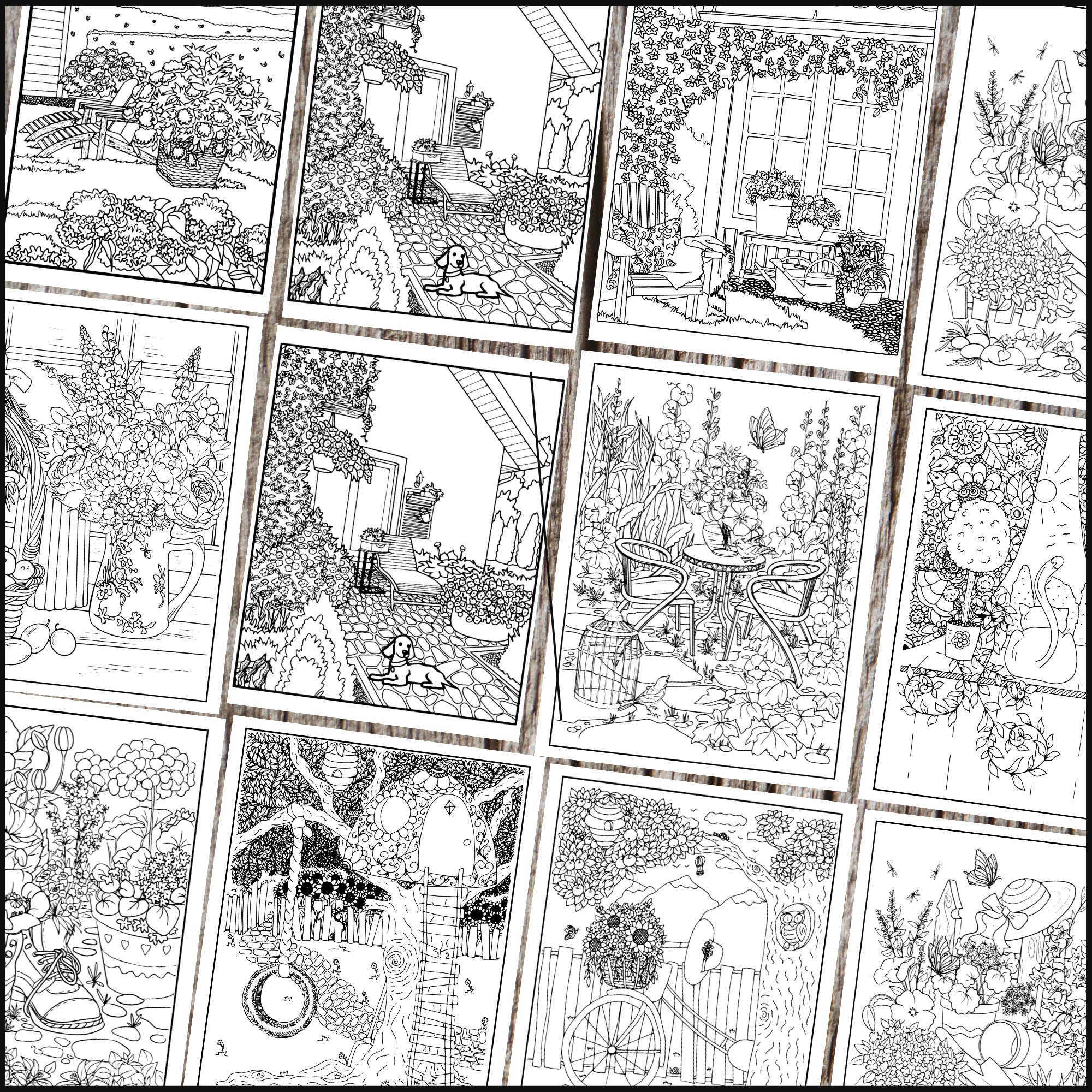 Magical Garden Coloring Book Plants Flowers in the Garden Coloring Book ...