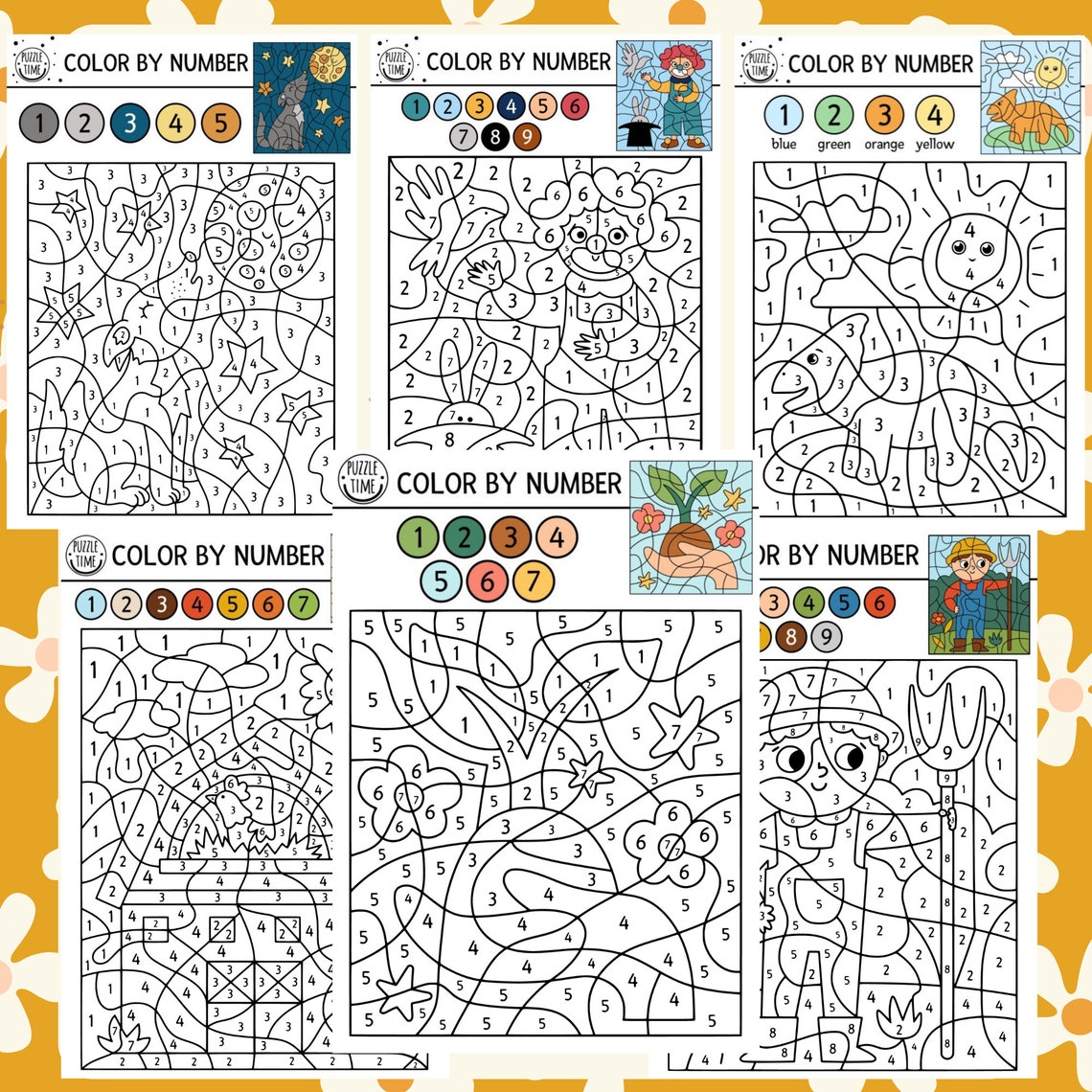 Spring Color by Number, Color by Number, Activity for Kids,coloring ...