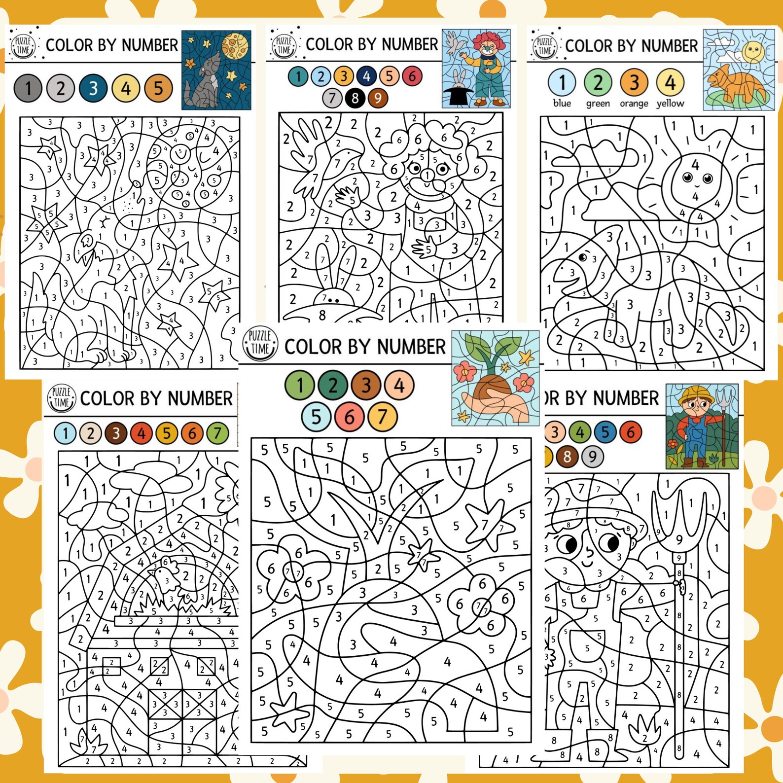 Spring Color by Number, Color by Number, Activity for Kids,coloring ...
