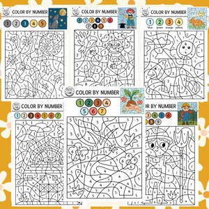 Spring Color by Number, Color by Number, Activity for Kids,coloring ...