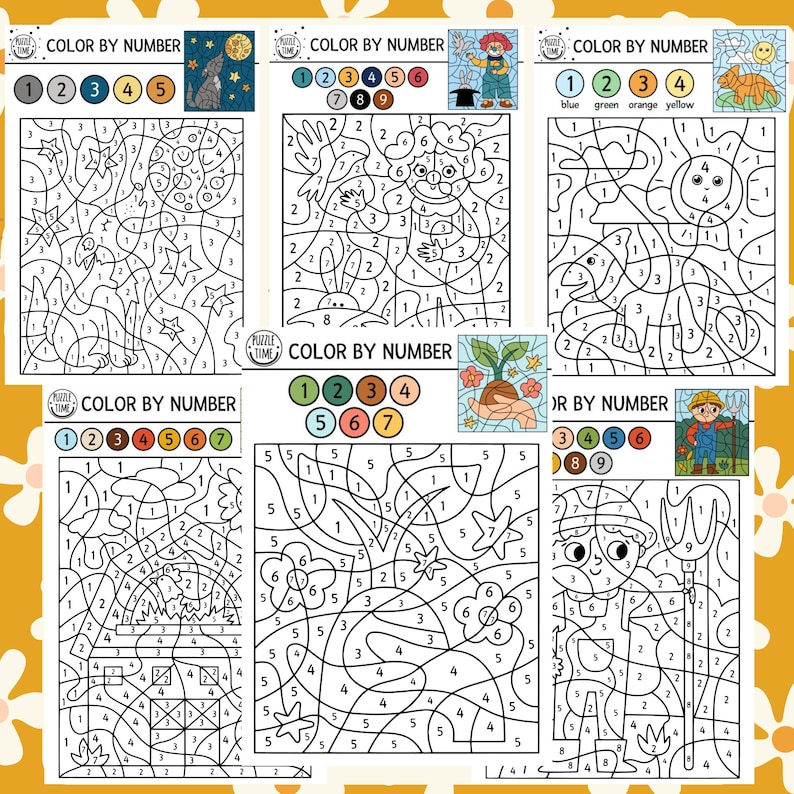 Spring Color by Number, Color by Number, Activity for Kids,coloring ...