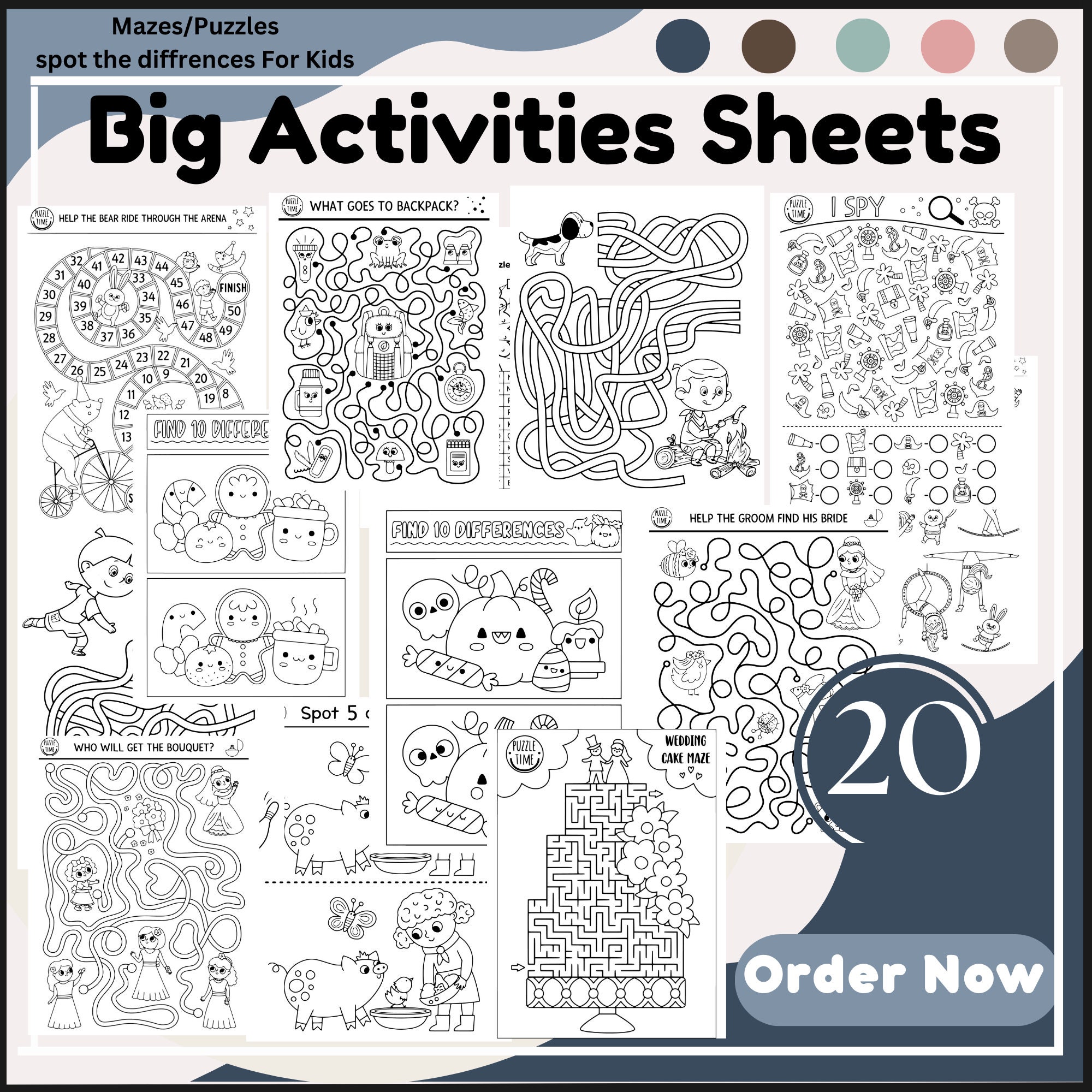Printable Activity Bundle | Instant Download Coloring and Activity Book ...