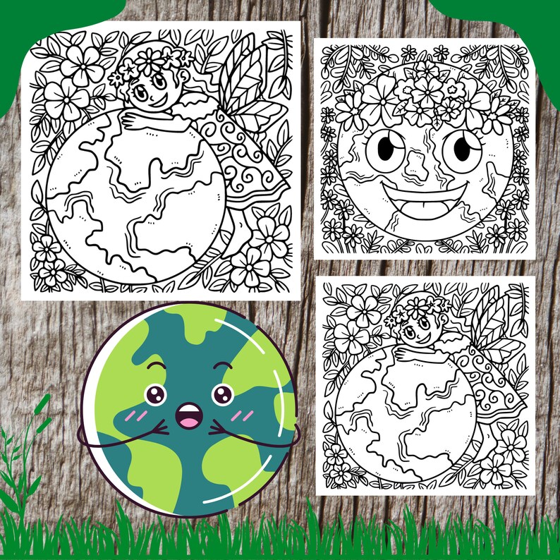 Earth Day Coloring Pages| Planet Earth Coloring for Kids| Earth Day ...