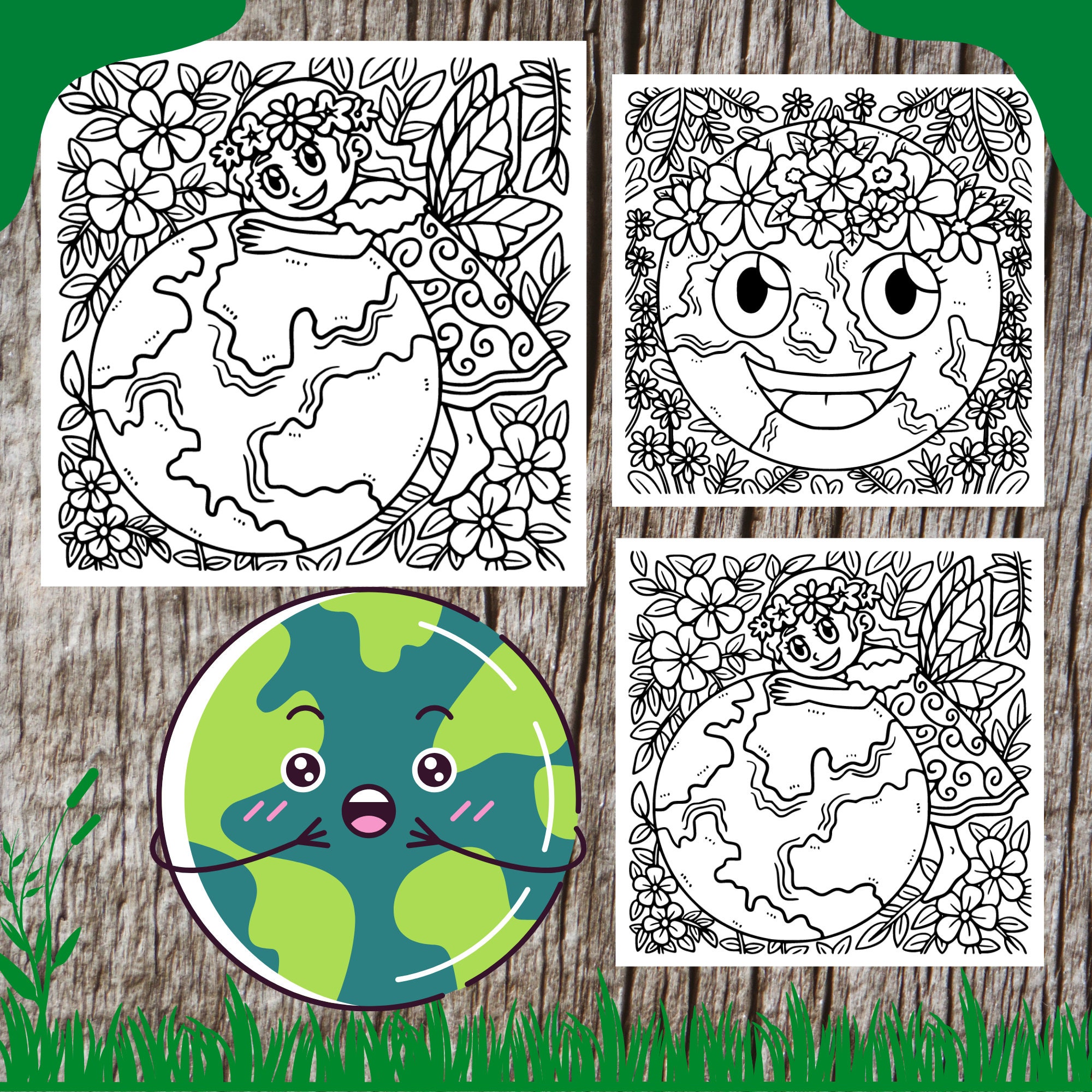 Earth Day Coloring Pages| Planet Earth Coloring for Kids| Earth Day ...