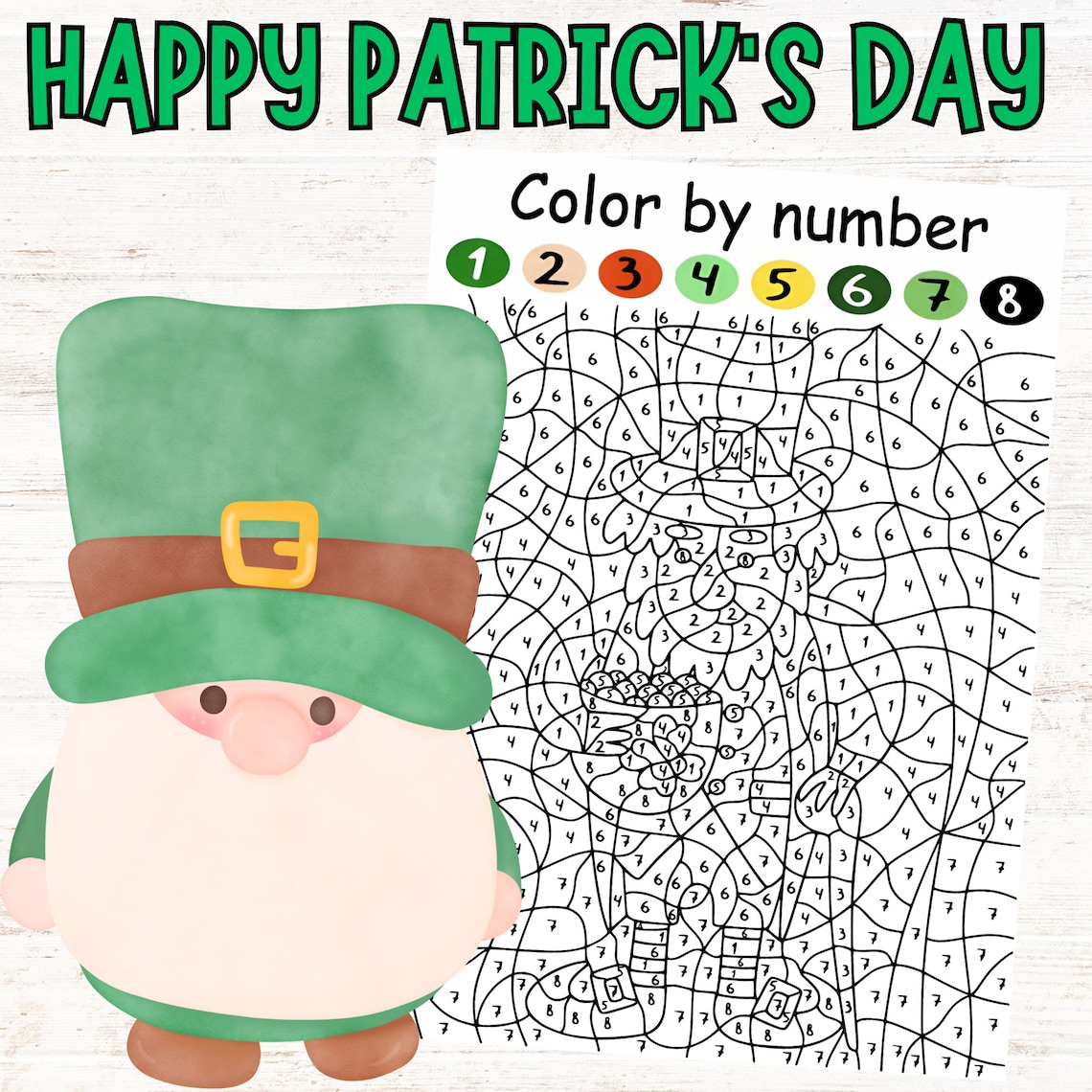 St. Patrick's Day Color by Number Sheets | Color by Number Printable ...