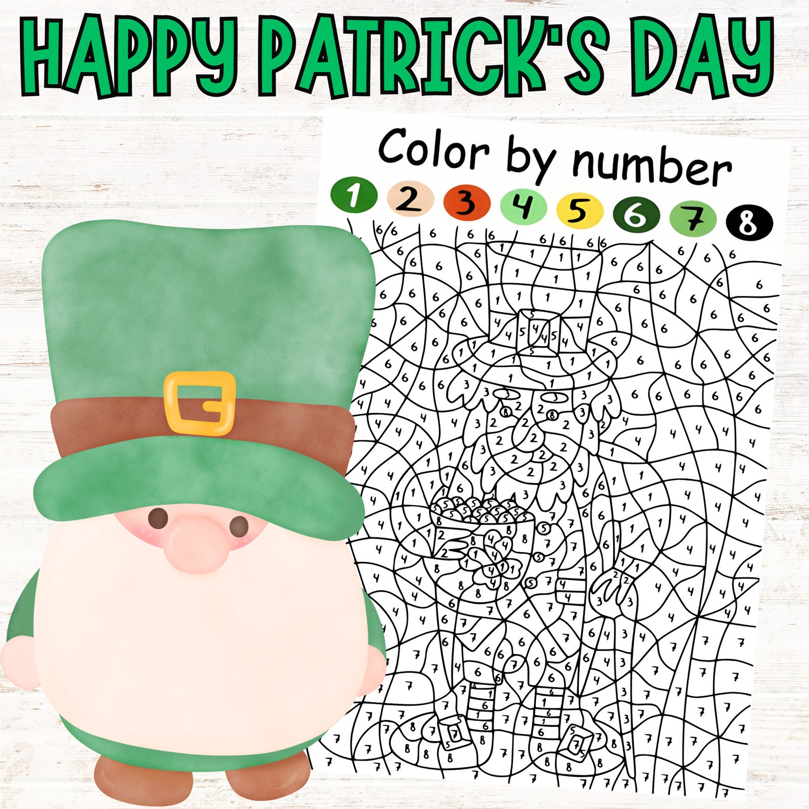 St. Patrick's Day Color by Number Sheets | Color by Number Printable ...