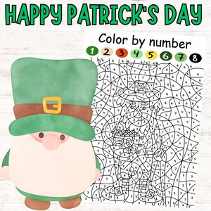St. Patrick's Day Color by Number Sheets | Color by Number Printable ...