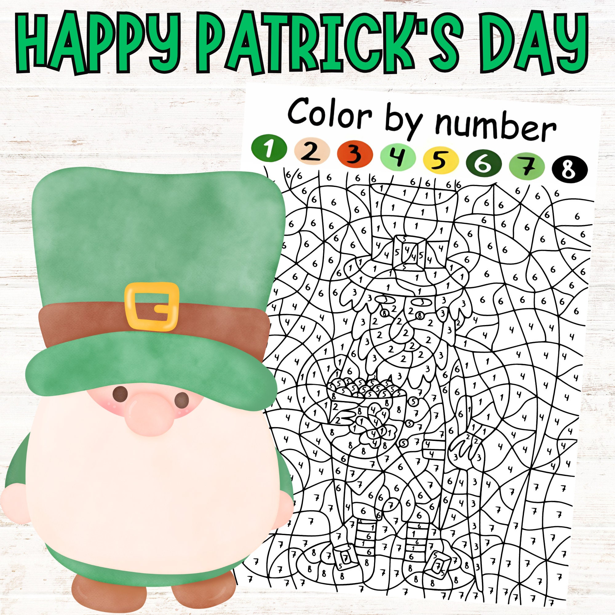 St. Patrick's Day Color by Number Sheets | Color by Number Printable ...