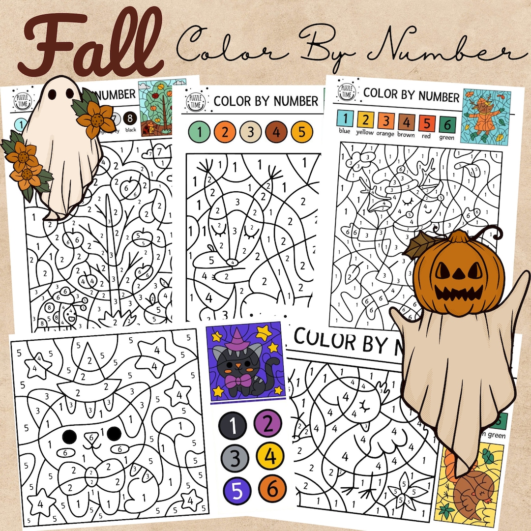 Halloween Color by Number| Printable Coloring Pages | Autumn Color by ...