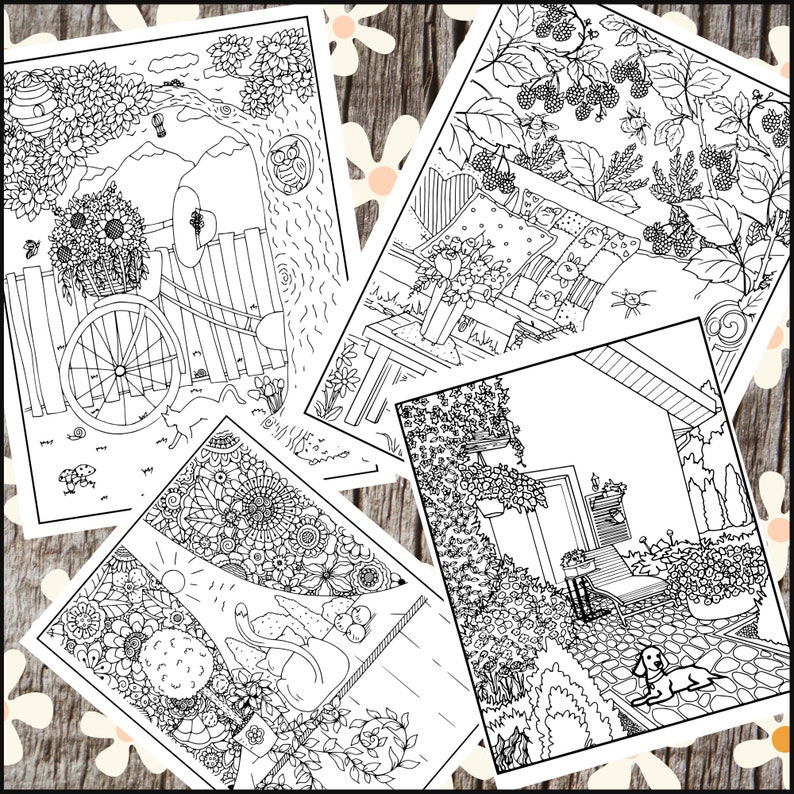 Magical Garden Coloring Book Plants Flowers in the Garden - Etsy