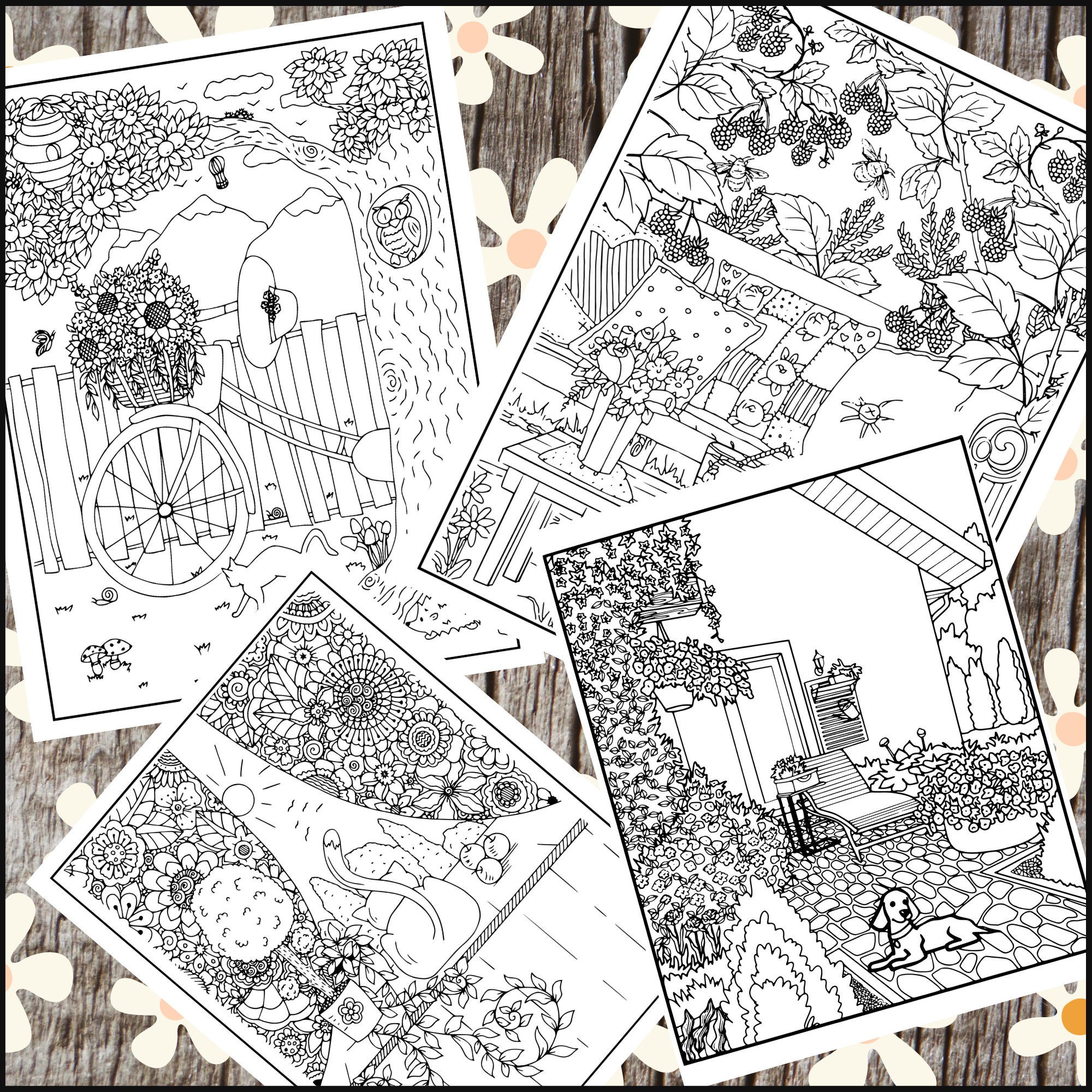 Magical Garden Coloring Book Plants Flowers in the Garden Coloring Book ...