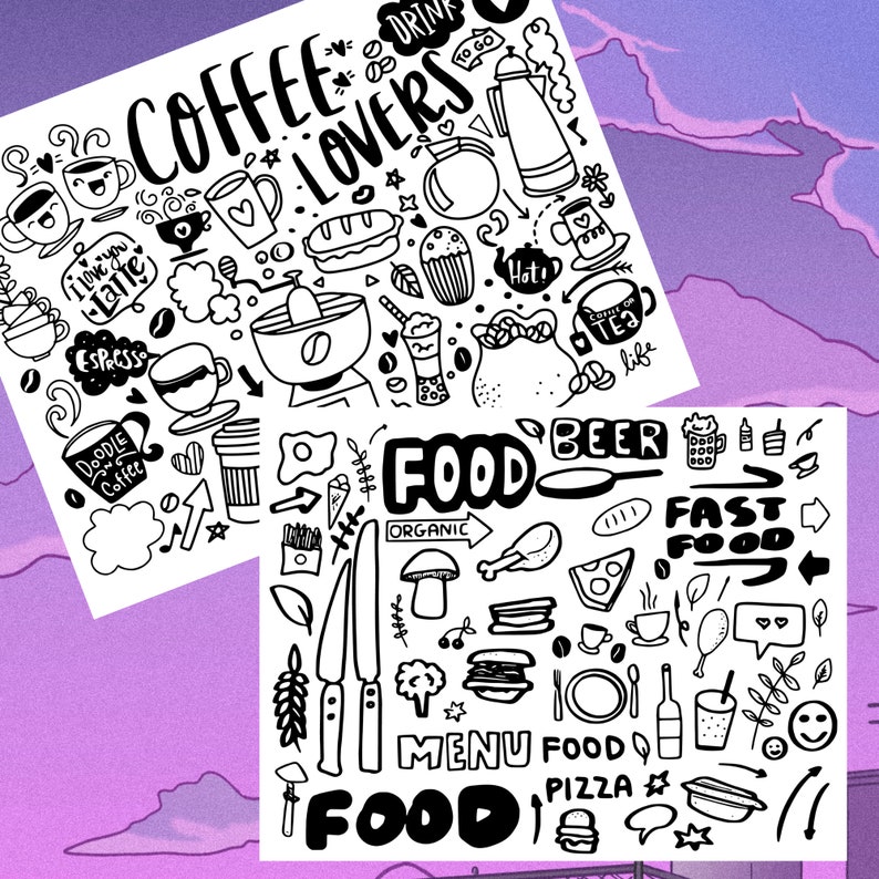 PRINTABLE Doodles Coloring Pages: - Etsy