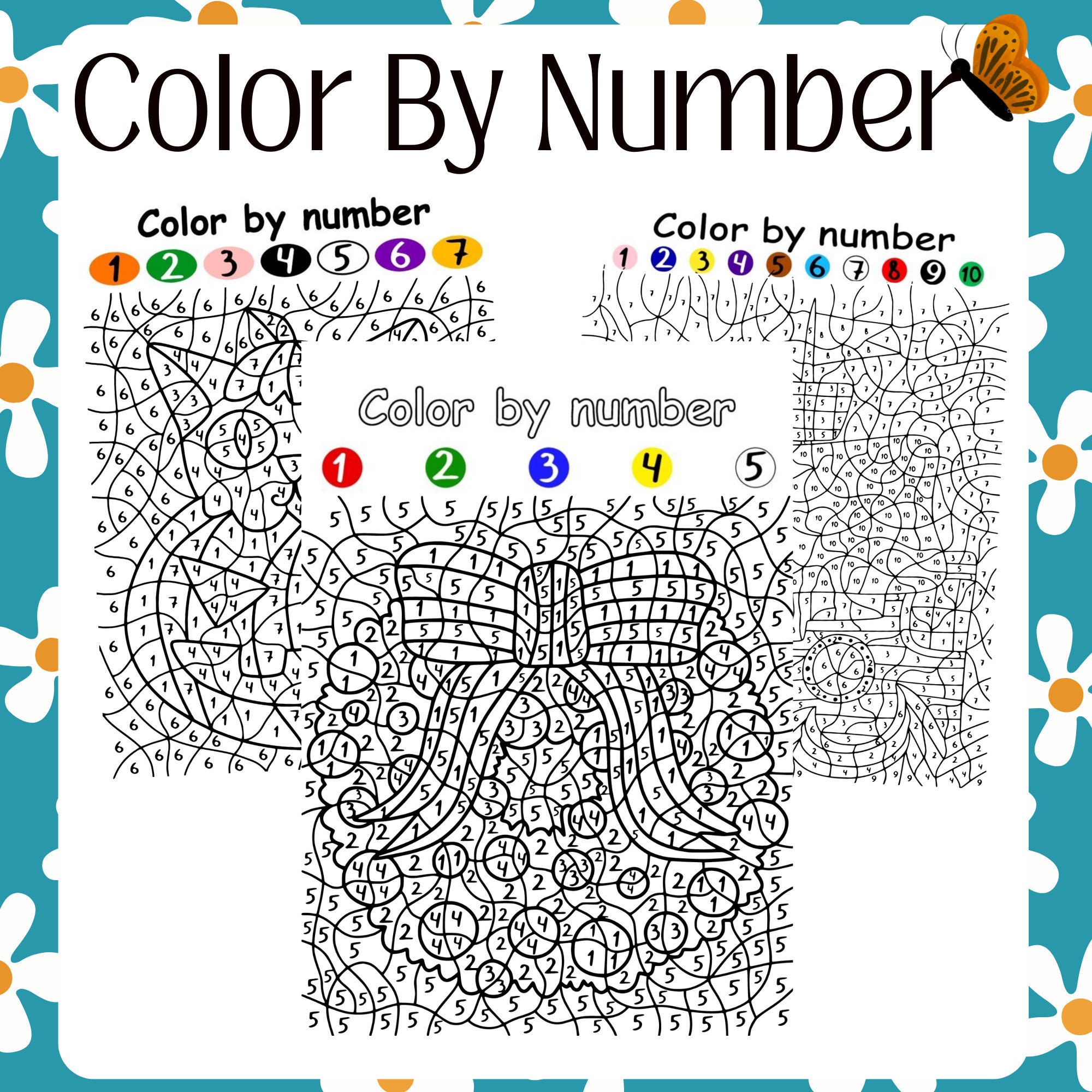 Color by Number|digital Download|coloring Pages Printable, Girls & Boys ...