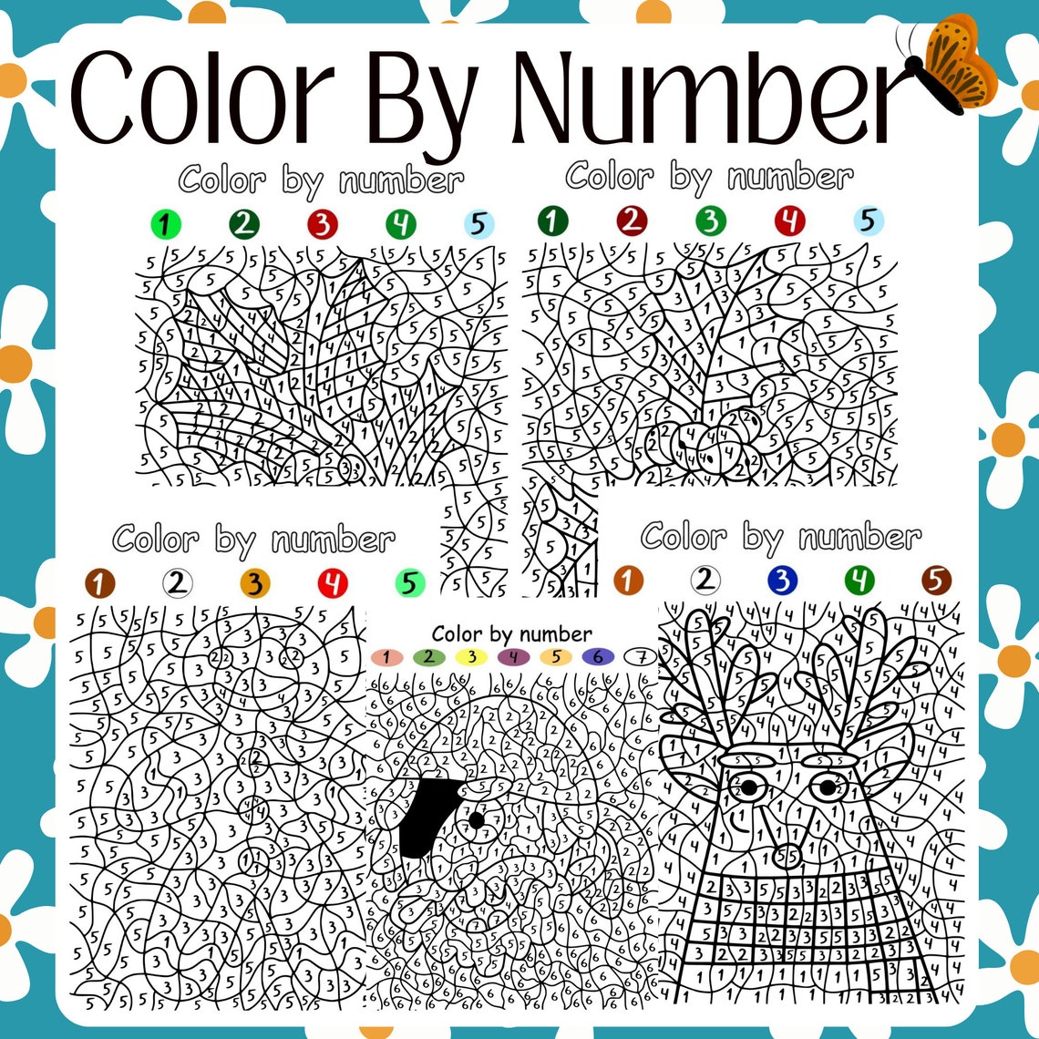 Color by Number|digital Download|coloring Pages Printable, Girls & Boys ...